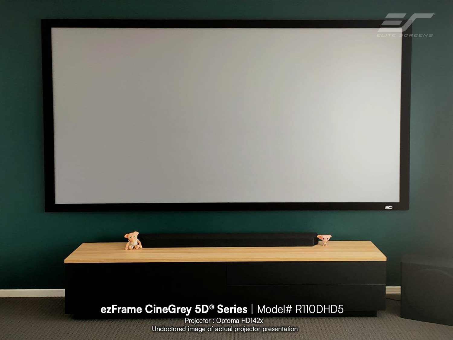 110" ezFrame CineGrey 5D® ALR Fixed Frame Screen w/Optoma HD142x – Shop Elite Screens