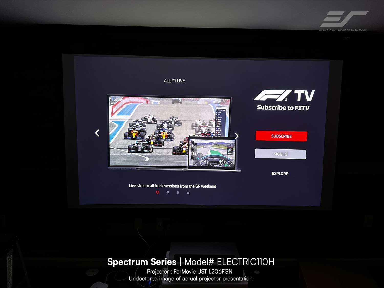 110" Spectrum Electric Motorized Projection Screen w/Formovie UST L206 ...