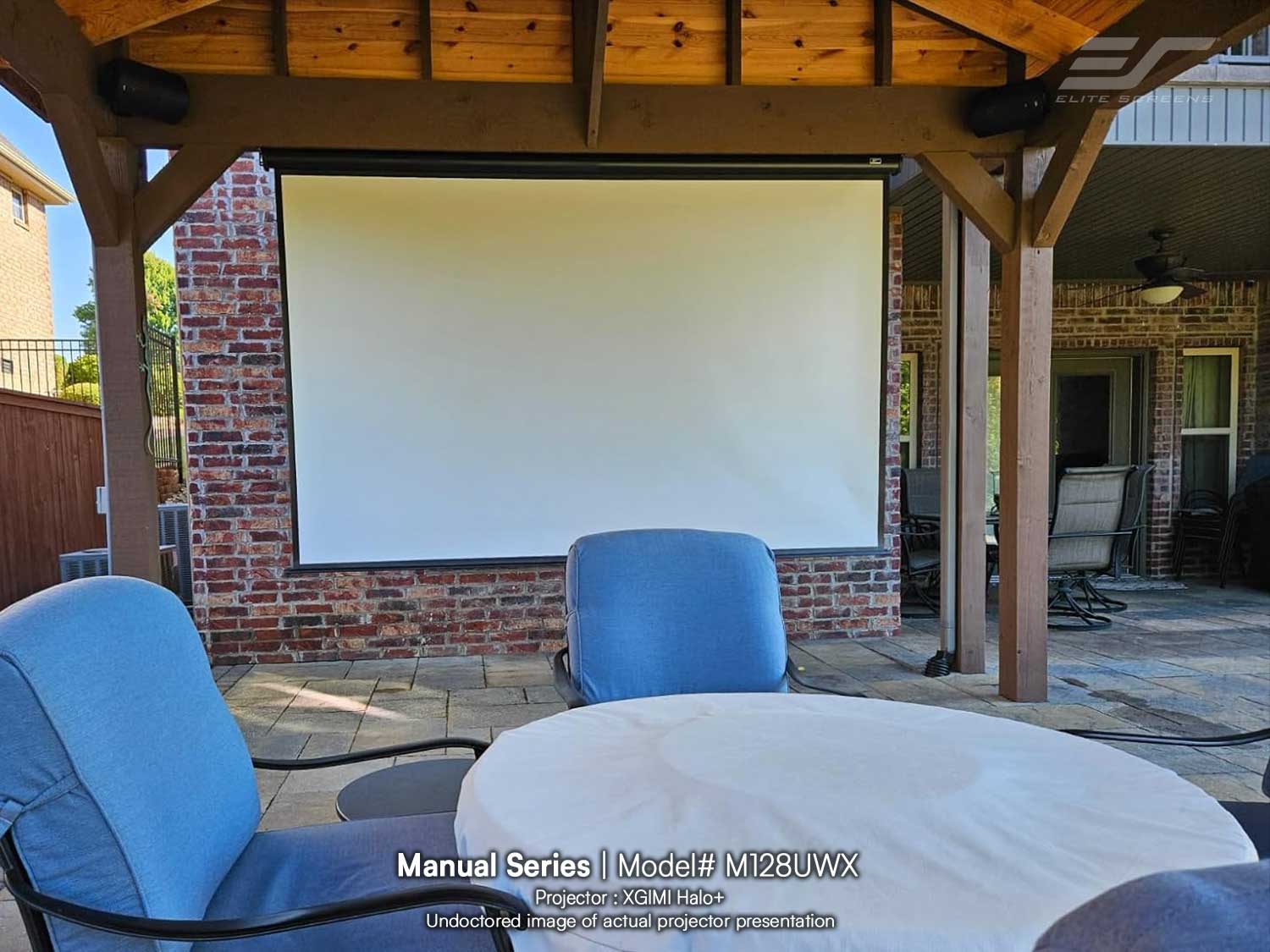 128" Manual Series | Manually Operated Pull-Down Projection Screen w/X ...