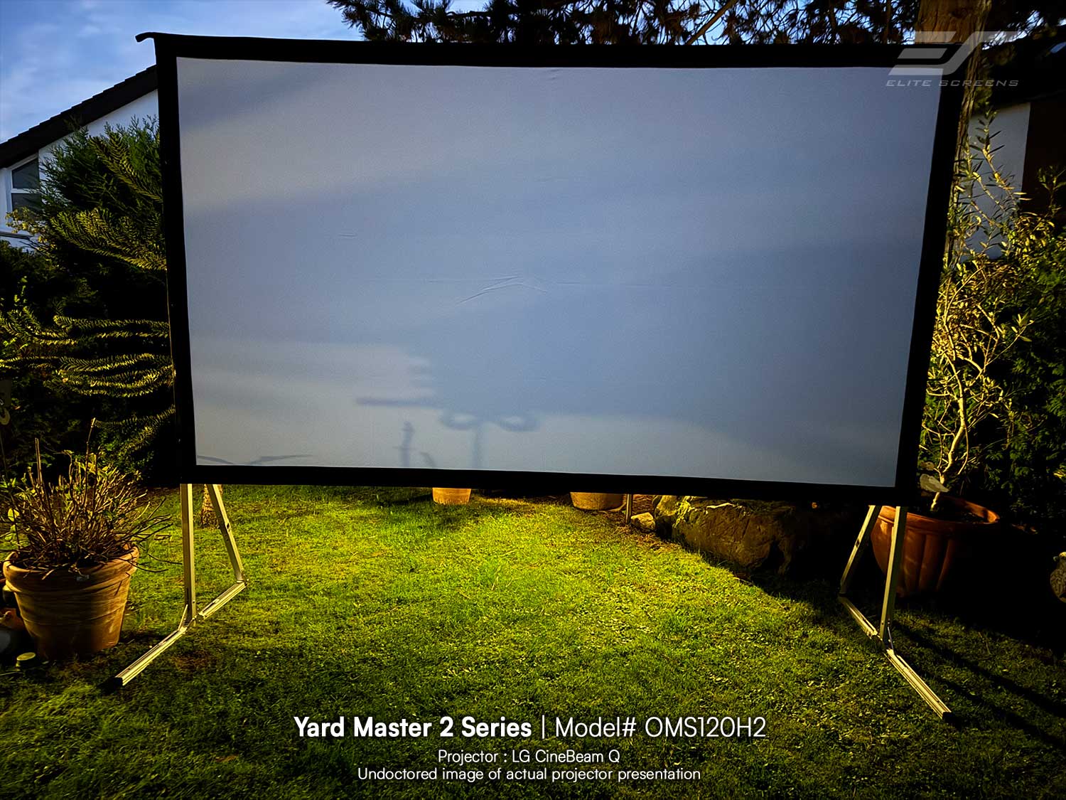 120" Yard Master 2 Fast Folding-Frame Outdoor Projection Screen w/LG C ...