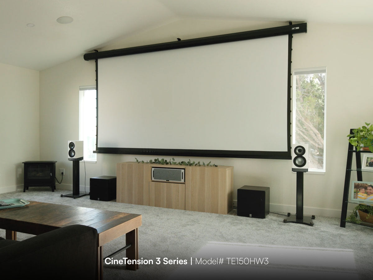 150" CineTension 3 Electric Motorized Projector Screen | Living Room ...