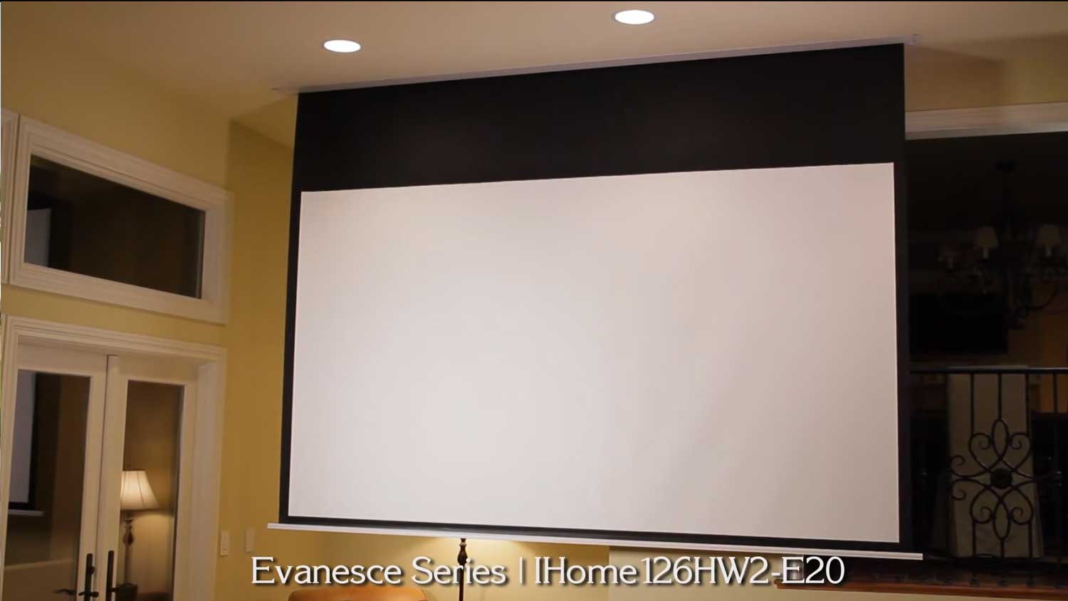 126" Evanesce Fully Contained In-ceiling Electric Projection Screen ...