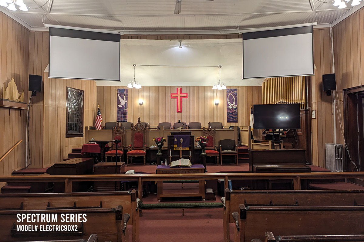 90" Spectrum Electric Motorized Projection Screen at Church – Shop ...