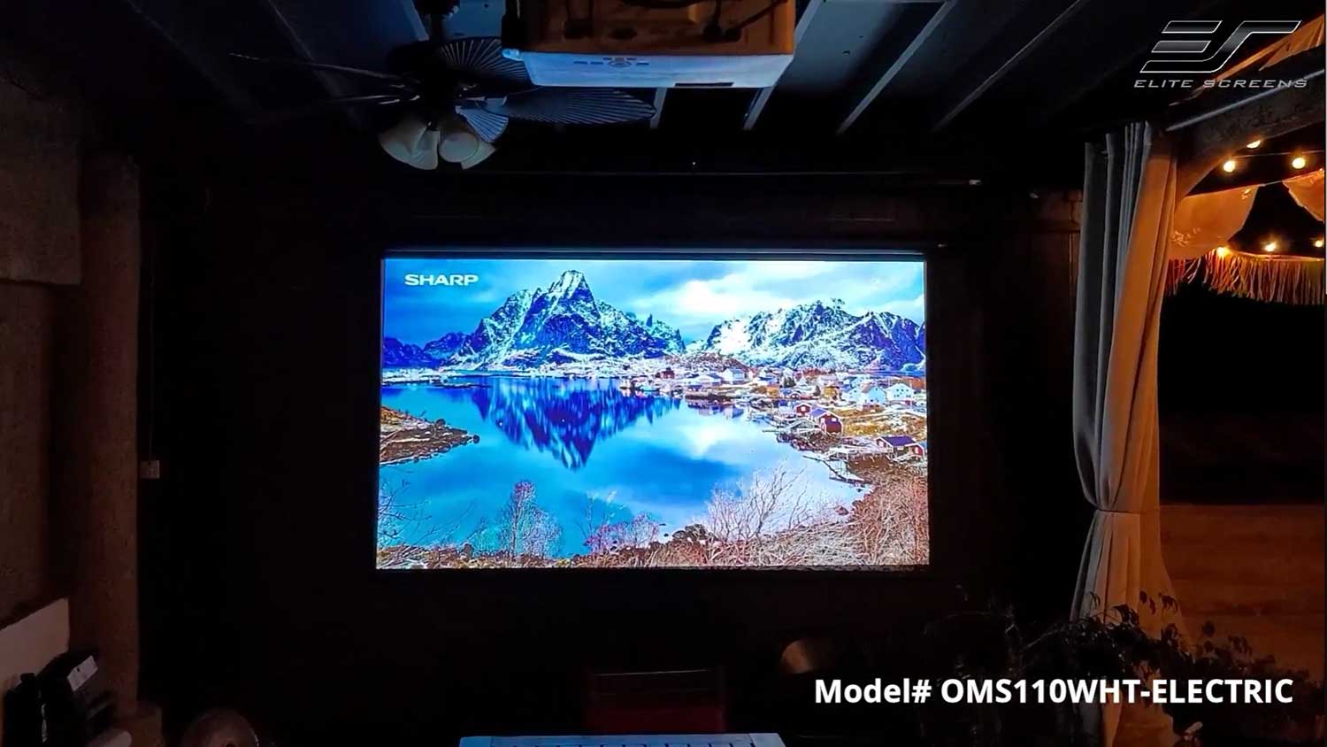 110" Yard Master Electric Tension CineWhite® Outdoor Electric Tab-Tens ...