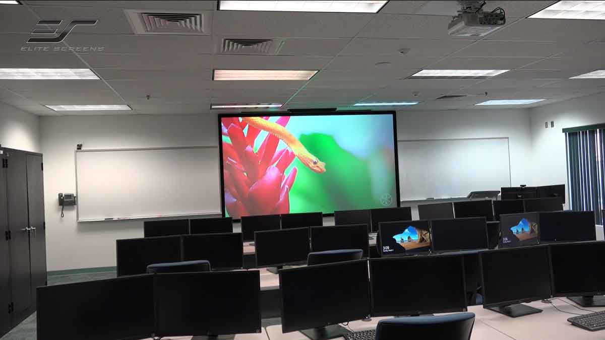 150" ezFrame CineGrey 5D® ALR Fixed Frame Screen at School – Shop Elite ...